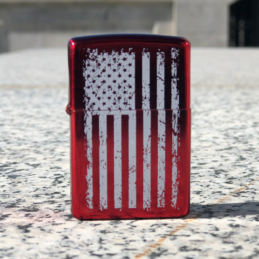 Red American Flag Lighter – Western Arms