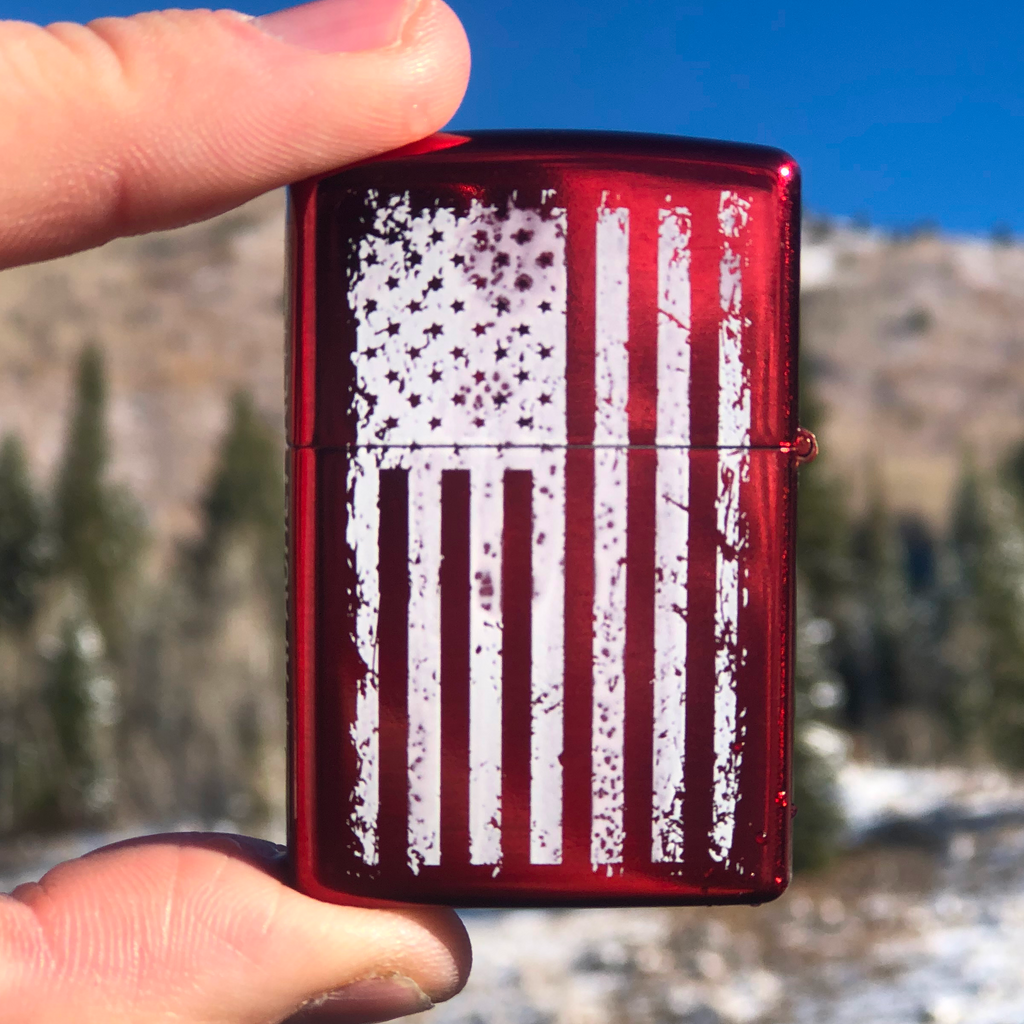 Red American Flag Lighter – Western Arms